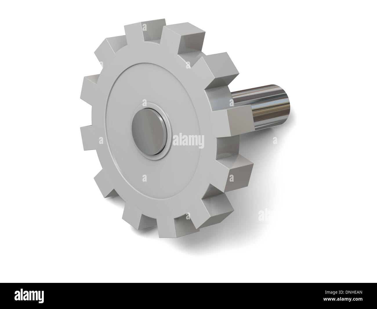 Steel cog, isolated on white background Stock Photo - Alamy