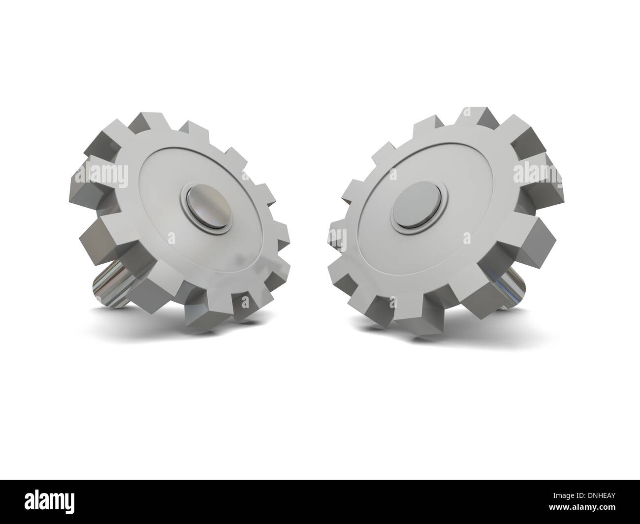 Steel cogs, isolated on white background Stock Photo - Alamy