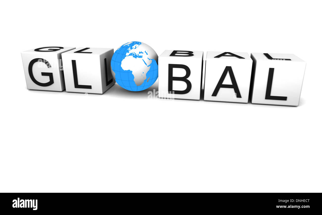 Concept of global with planet earth, isolated on white background ...