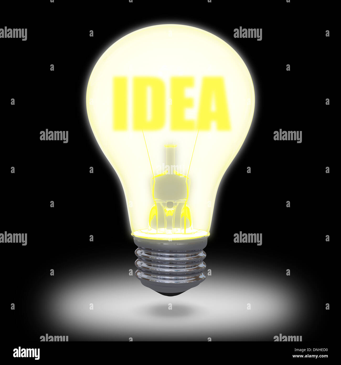 Concept of idea and creativity with bright lightbulb isolated on black ...