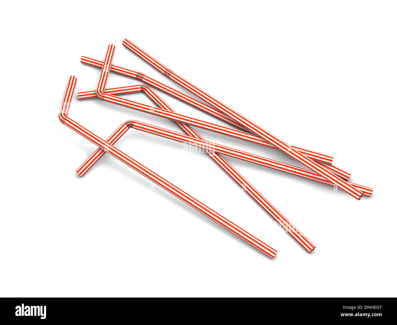 Red and white straws Cut Out Stock Images & Pictures - Alamy