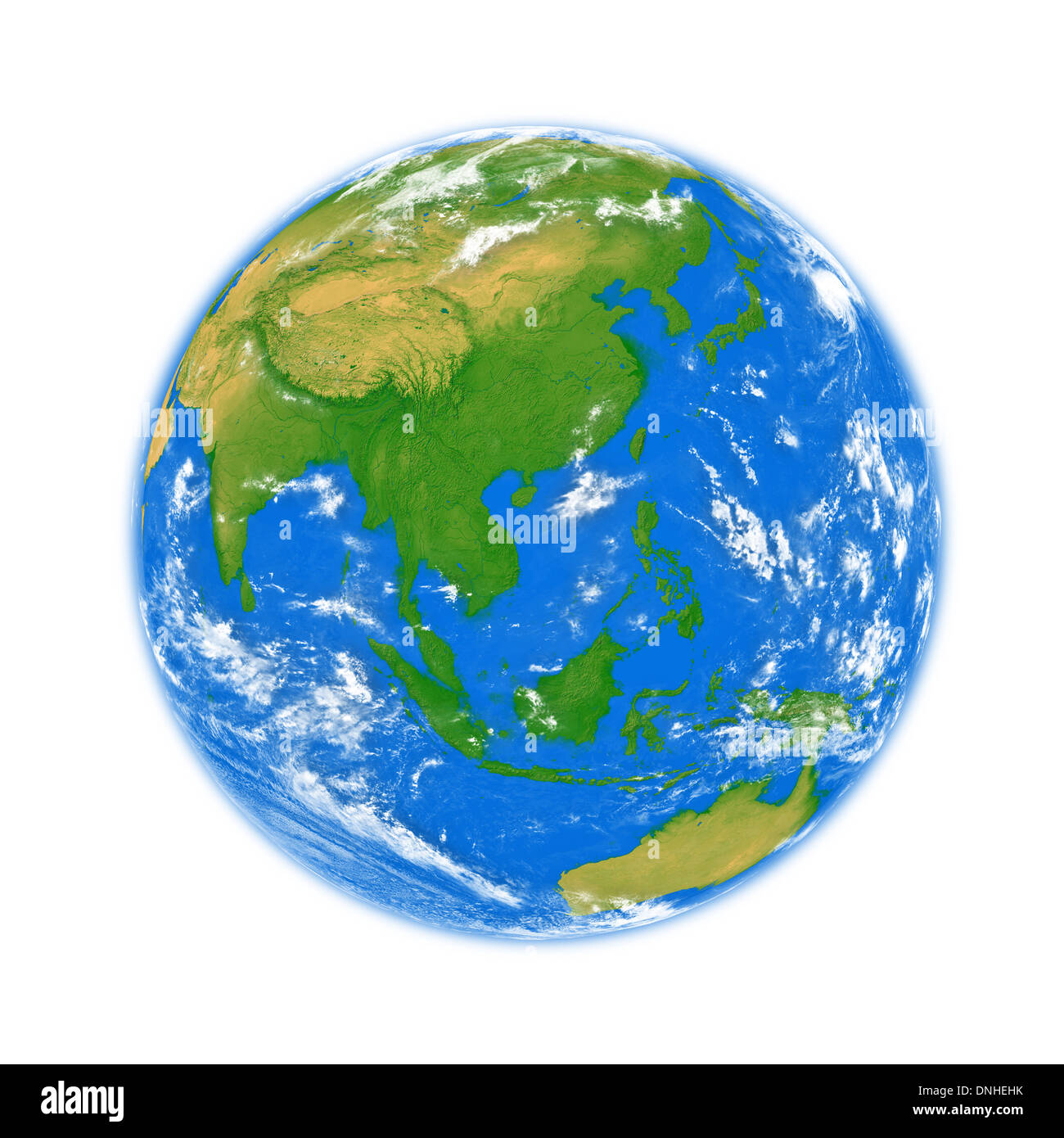 Southeast Asia on planet Earth isolated on white background. Elements ...