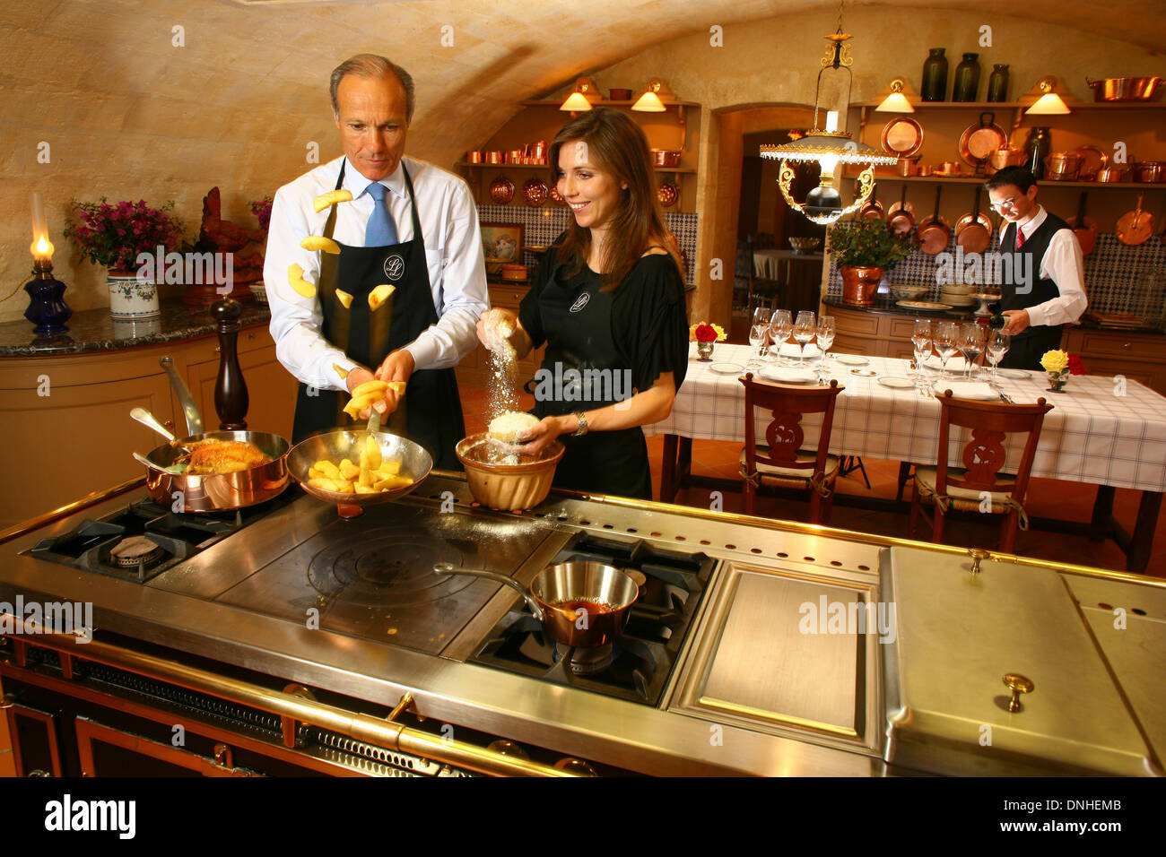 JEAN-JACQUES AND CAROLINE FREY (FATHER AND DAUGHTER) IN THE KITCHEN OF ...