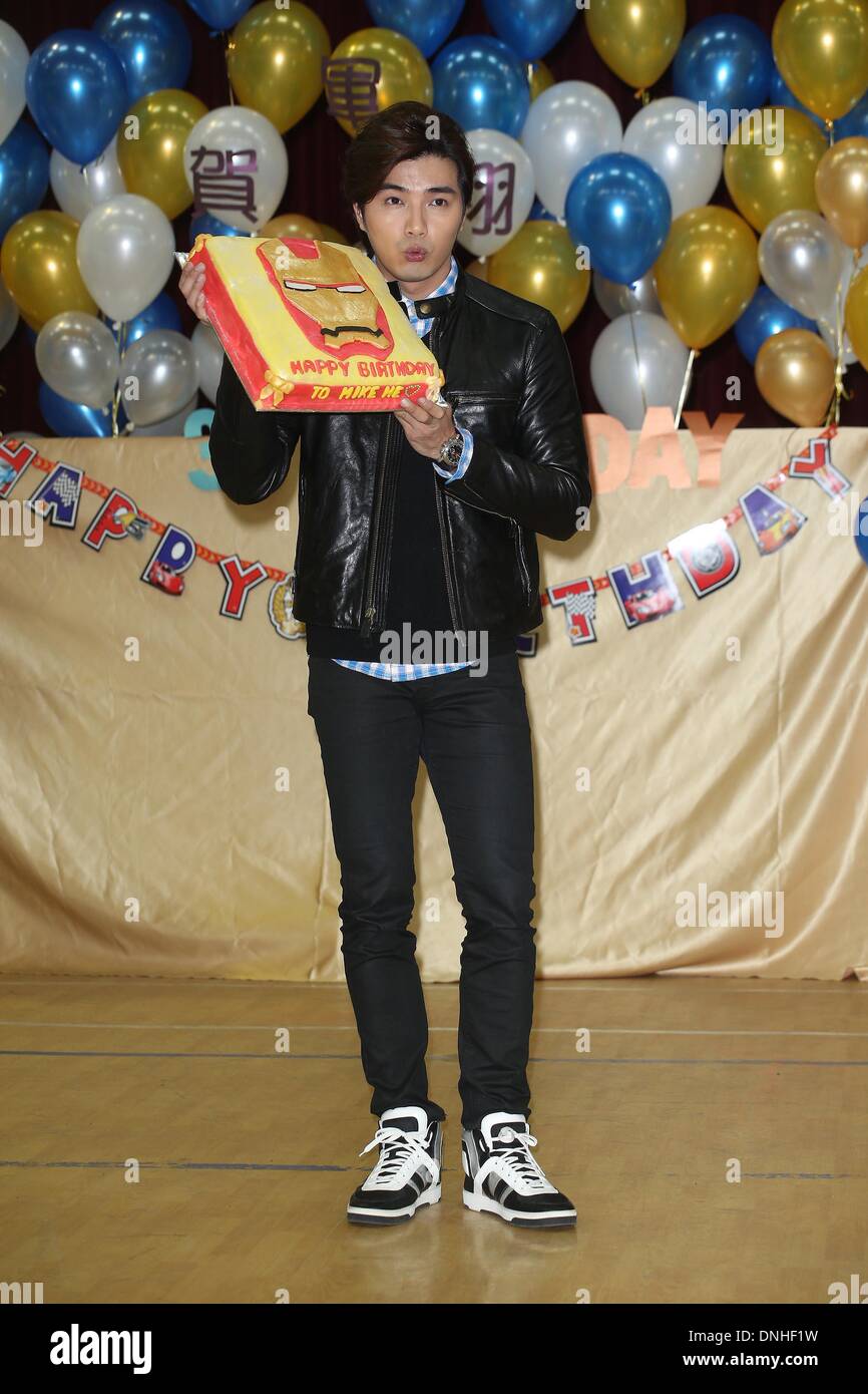 Taipei, China. 29th Dec, 2013. Actor Mike He celebrates his 30th ...