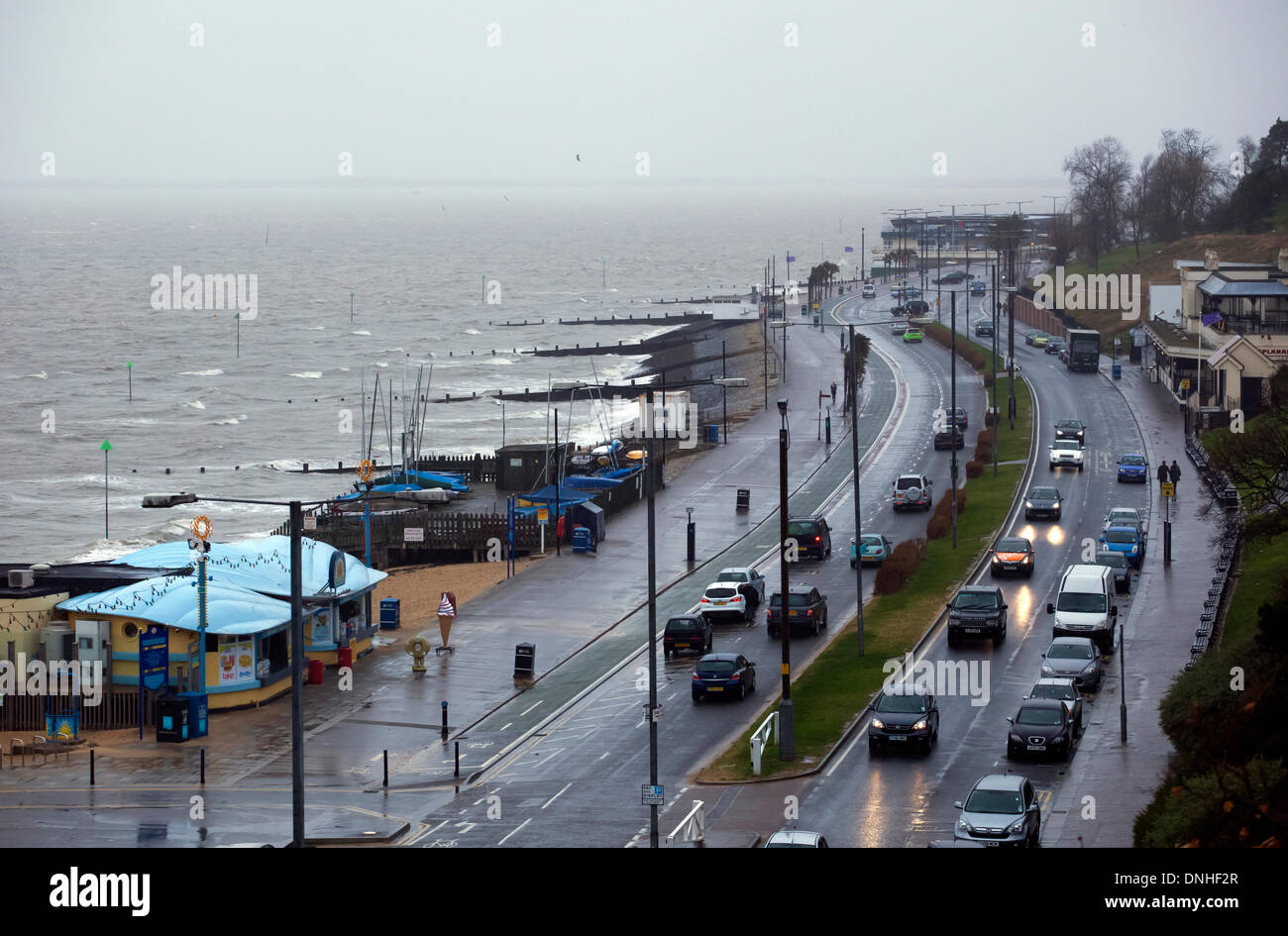 The Esplanade at Southend during a Gale Stock Photo - Alamy