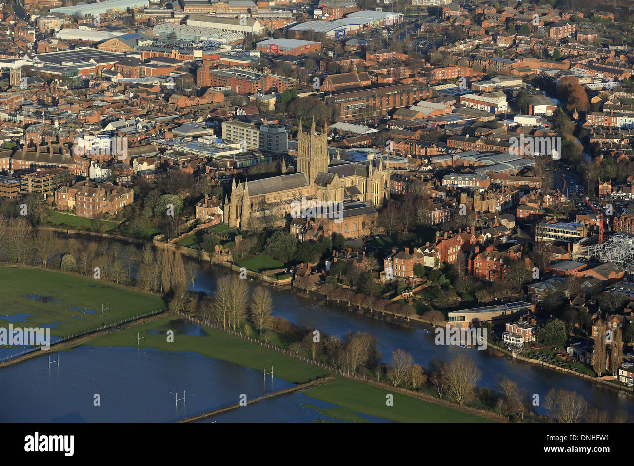 Worcester river cathedral aerial hi-res stock photography and images ...