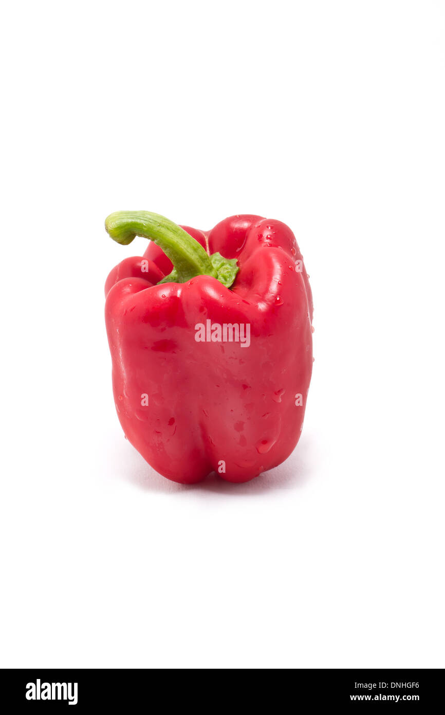 Red Sweet Pepper Isolated On White Background Stock Photo - Alamy