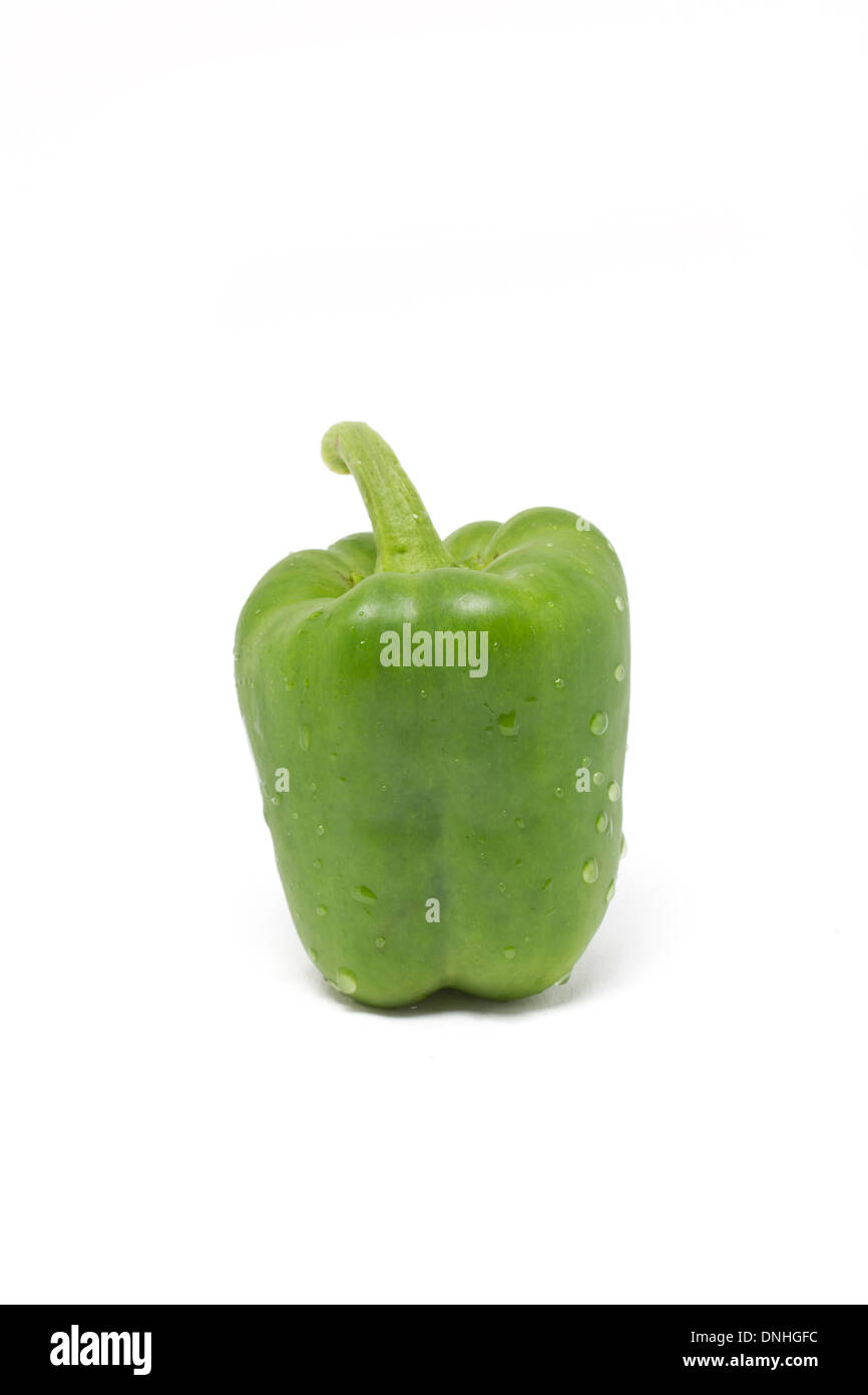 Green Sweet Pepper Isolated On White Background Stock Photo - Alamy