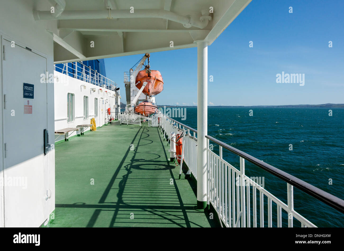 Promenade Deck on Car Ferry Stock Photo - Alamy