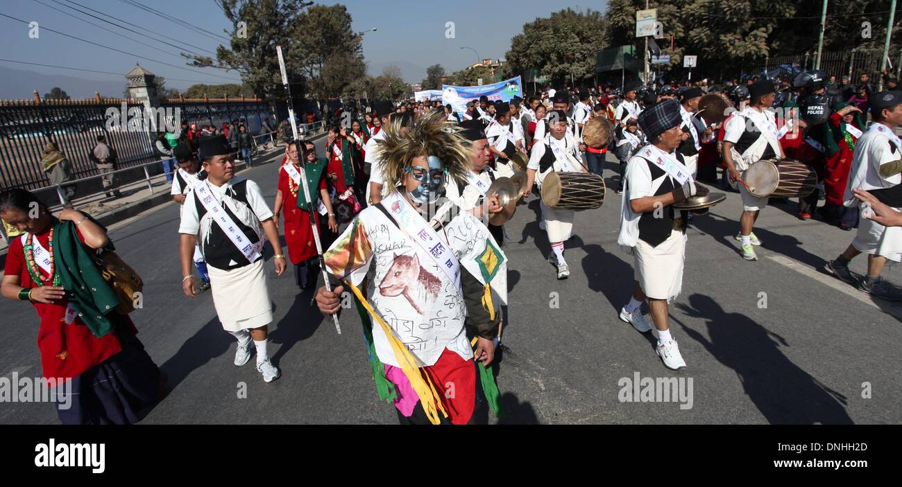 Kathmandu, Nepal. 30th Dec, 2013. People from Gurung community ...