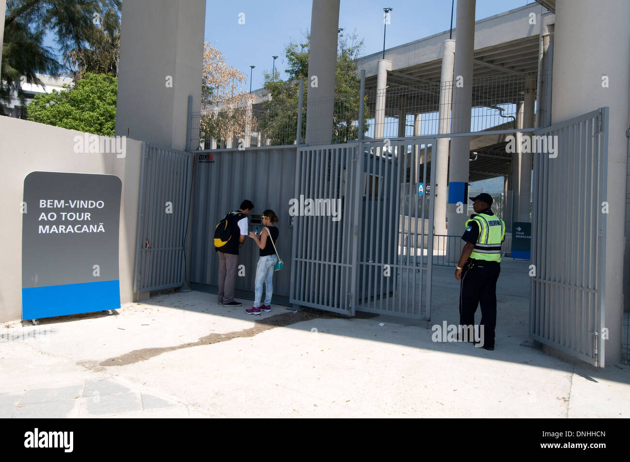 Visitors purchase tickets at the main gates for a stadium tour at the ...