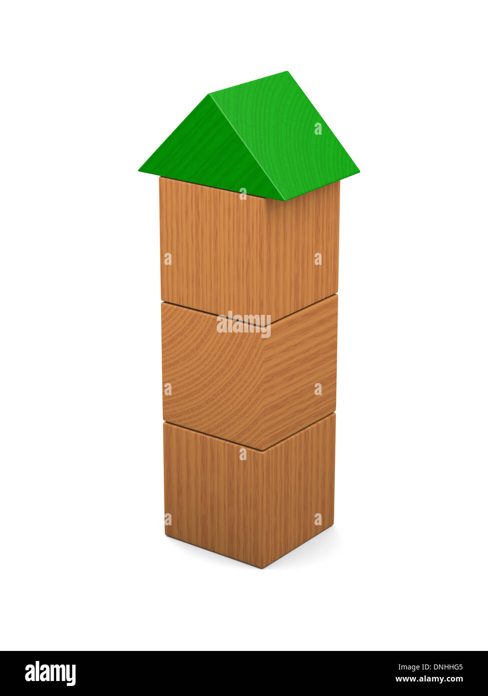 Tower made of wooden blocks isolated on white background Stock Photo ...