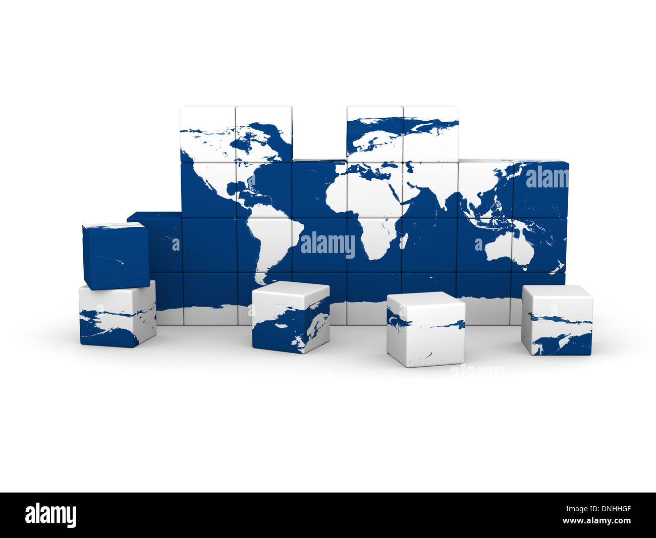 World map made of cubes isolated on white background. Elements of this ...