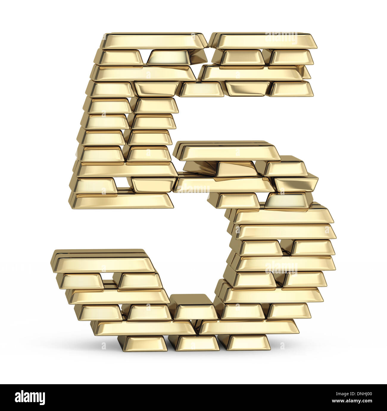 Number 5 from gold bars Stock Photo - Alamy