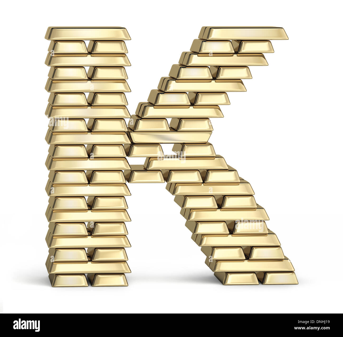 Letter K from gold bars Stock Photo - Alamy