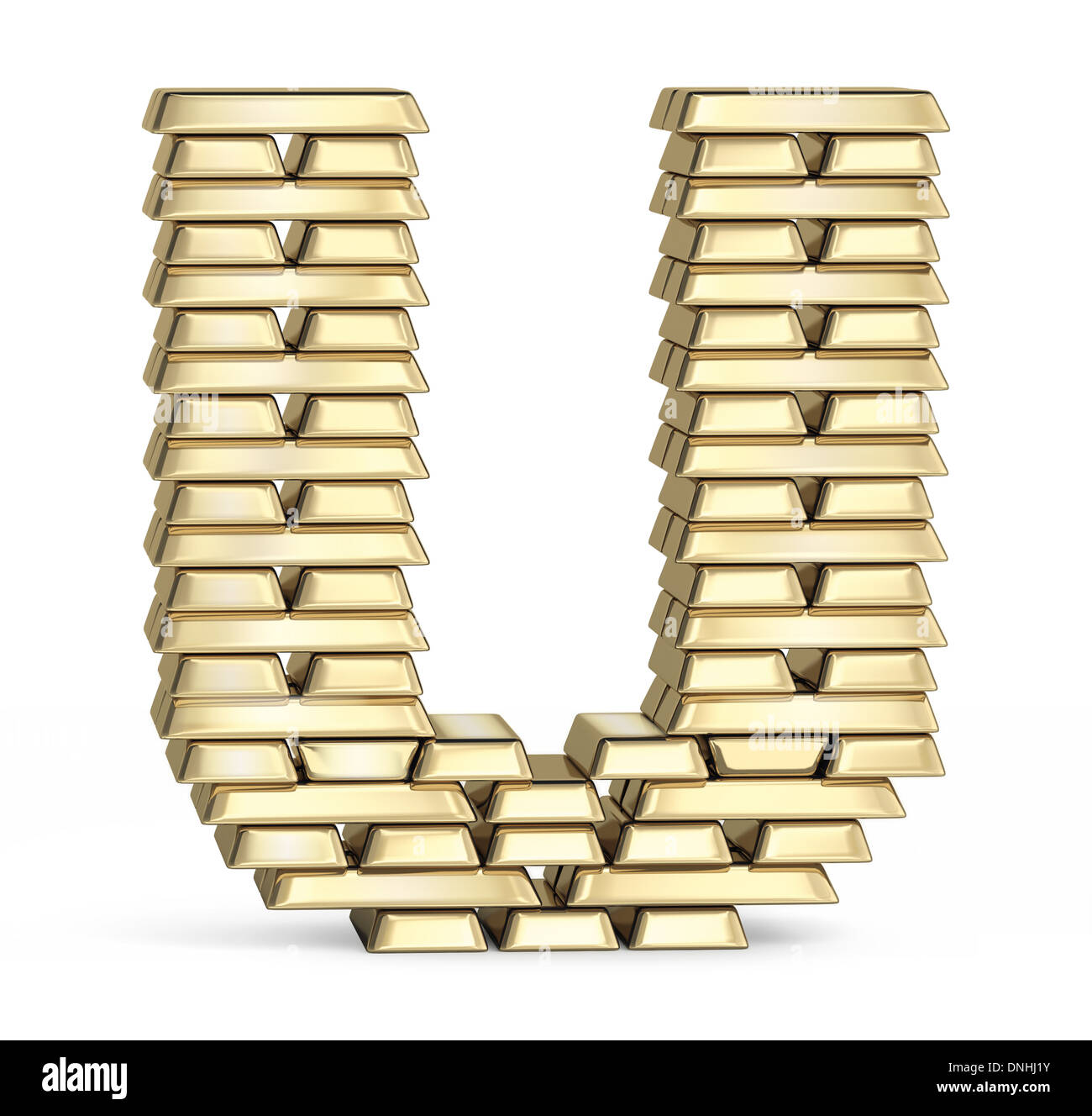 Letter U from gold bars Stock Photo - Alamy