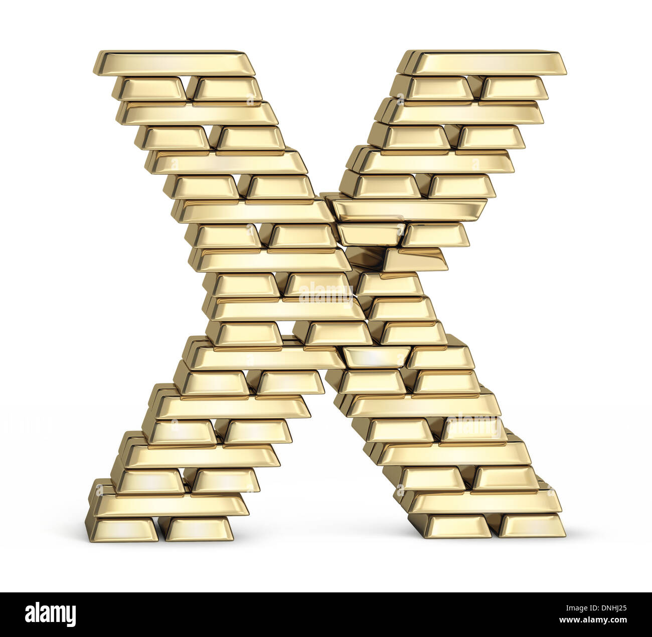 Letter X from gold bars Stock Photo - Alamy