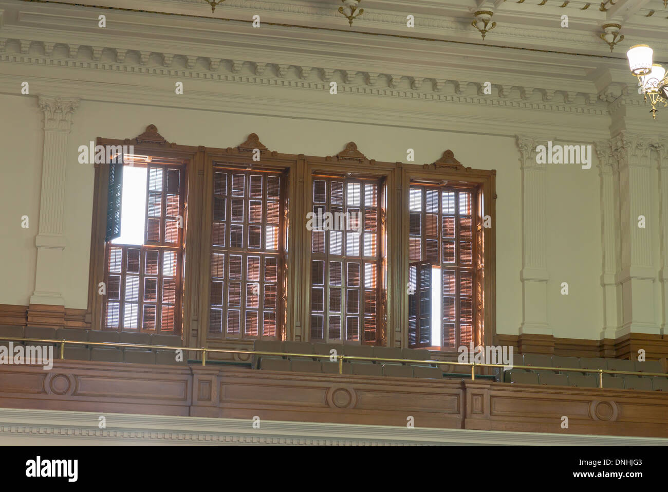 Visitors Gallery Windows with shutters, Texas State Capitol Building ...
