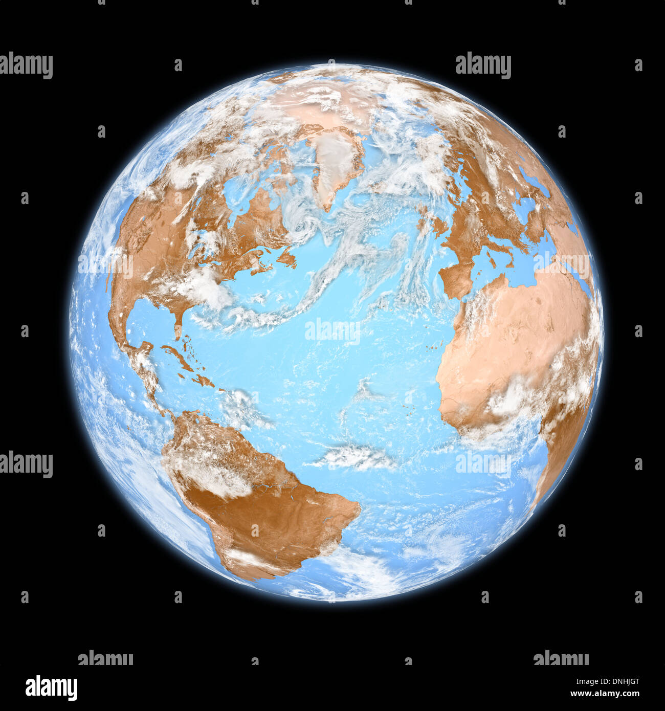 Planet Earth with clouds isolated on black background. Elements of this ...