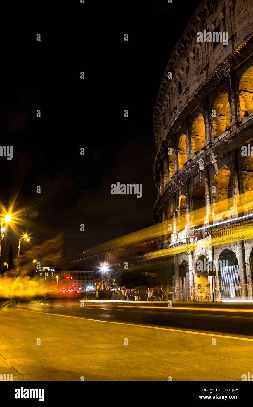 Amphitheater at night, Colosseum, Rome, Rome Province, Lazio, Italy ...