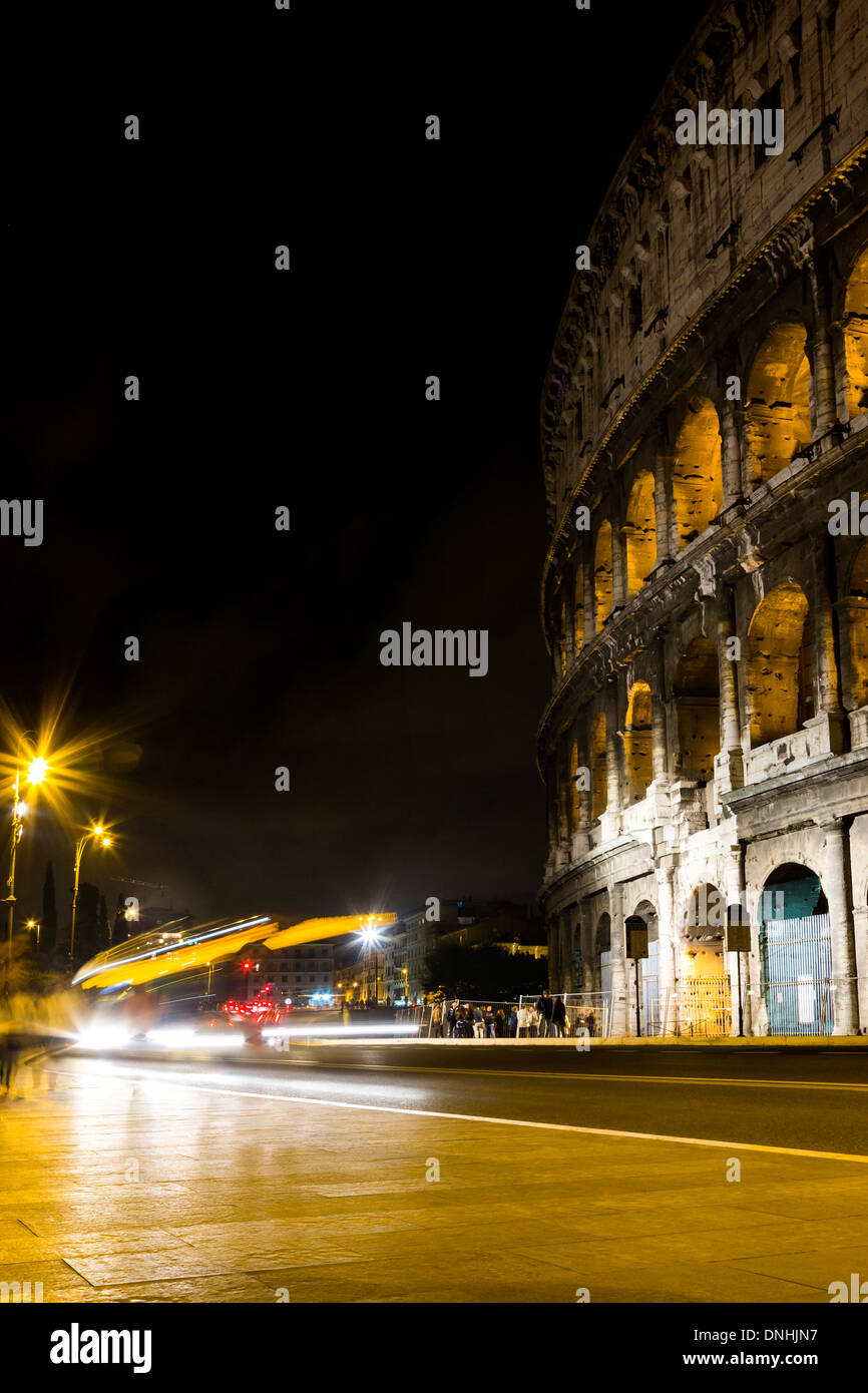 Amphitheater at night, Colosseum, Rome, Rome Province, Lazio, Italy ...