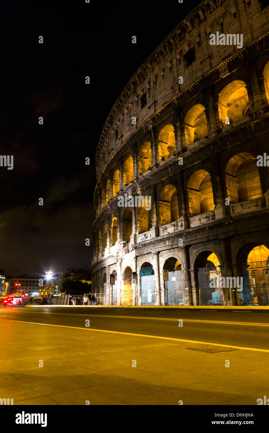 Amphitheater at night, Colosseum, Rome, Rome Province, Lazio, Italy ...