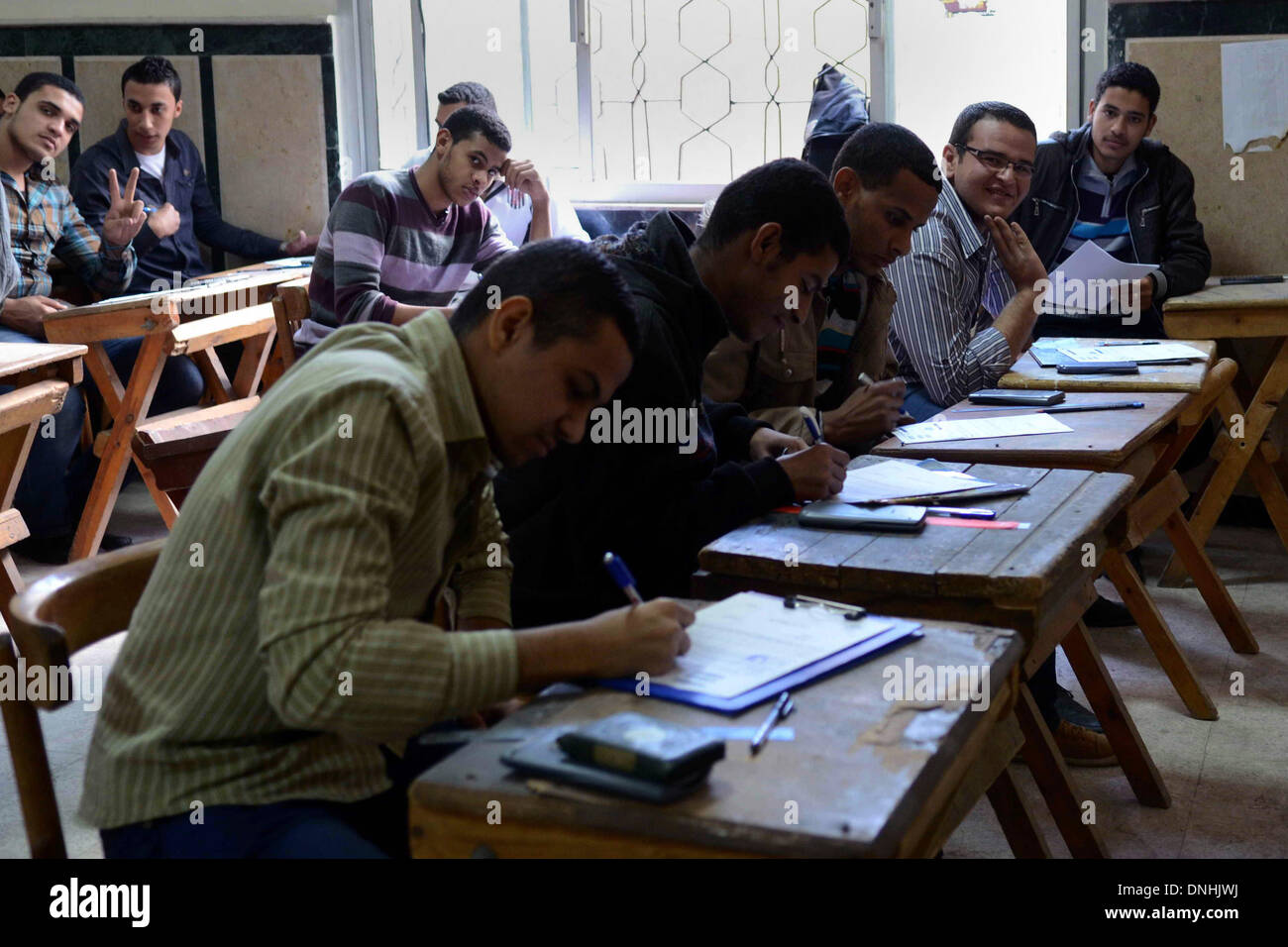 Cairo, Cairo, Egypt. 30th Dec, 2013. Students of Al-Azhar University ...