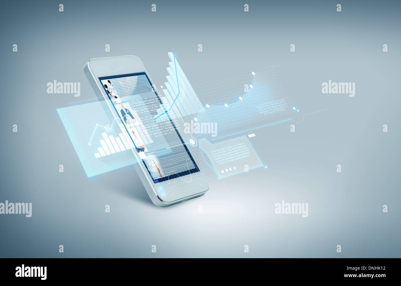white smarthphone with charts on screen Stock Photo - Alamy