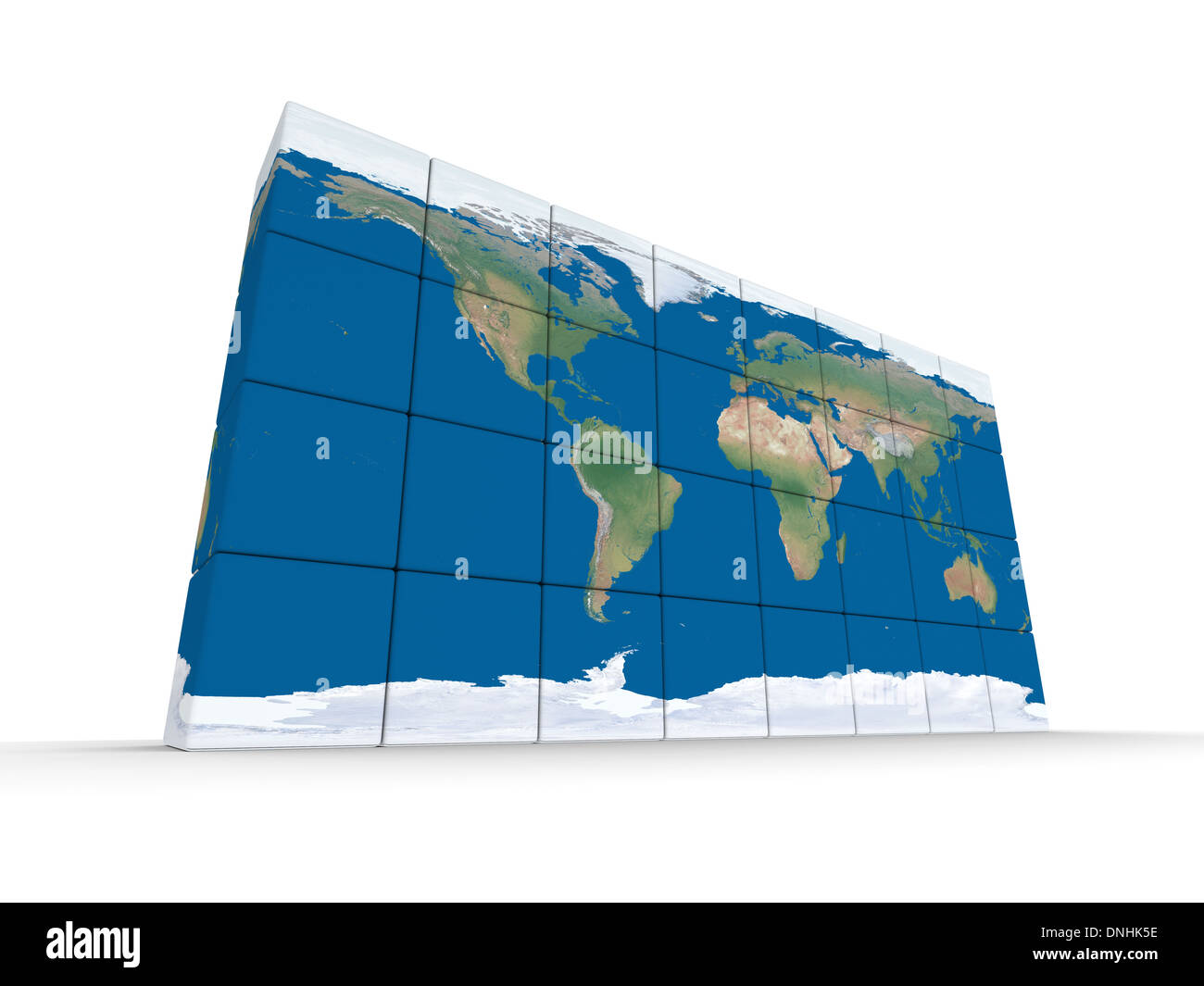 World map made of cubes isolated on white background. Elements of this ...