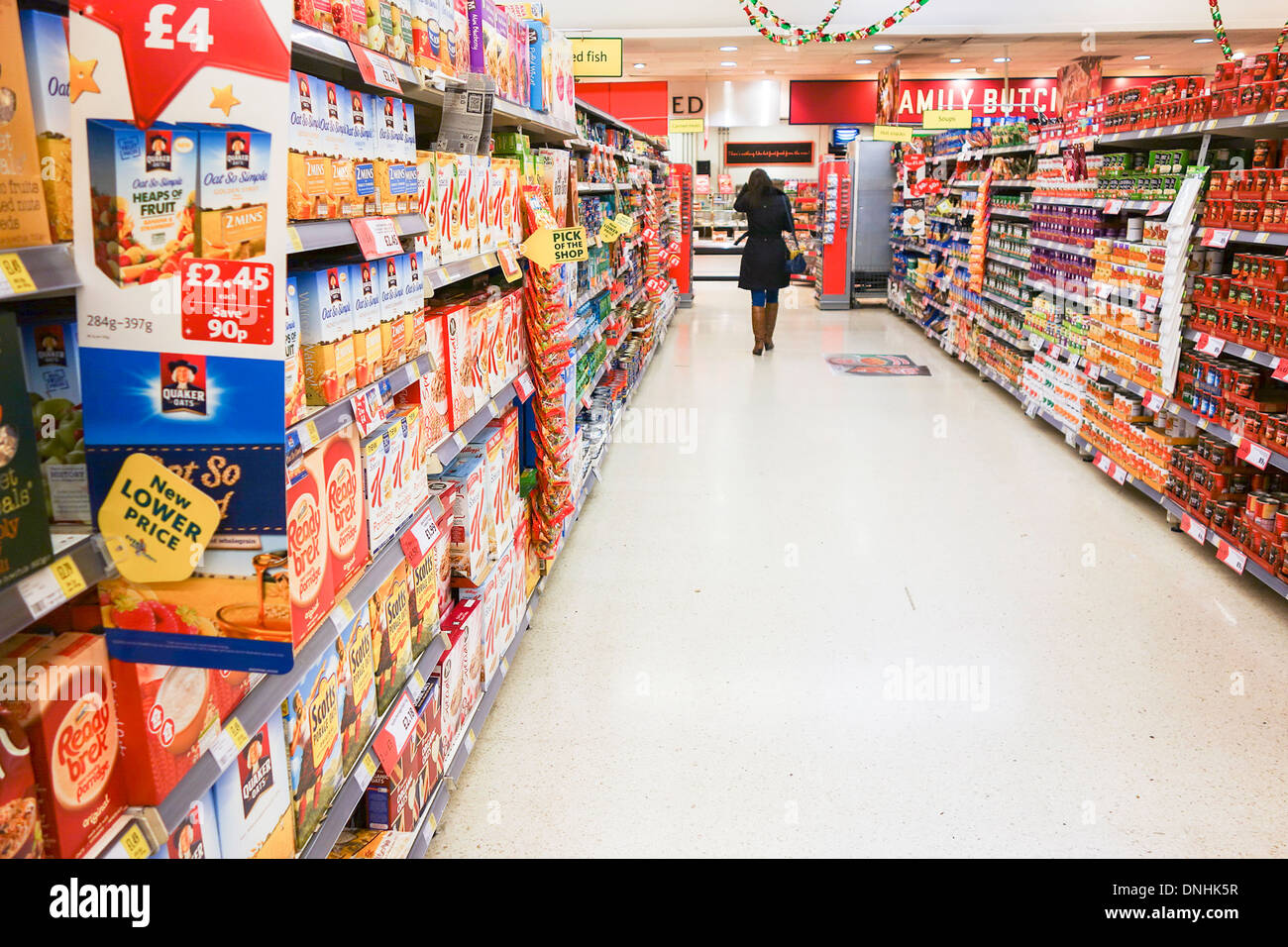 Food isle and shelves in Morrisons supermarket UK Stock Photo - Alamy
