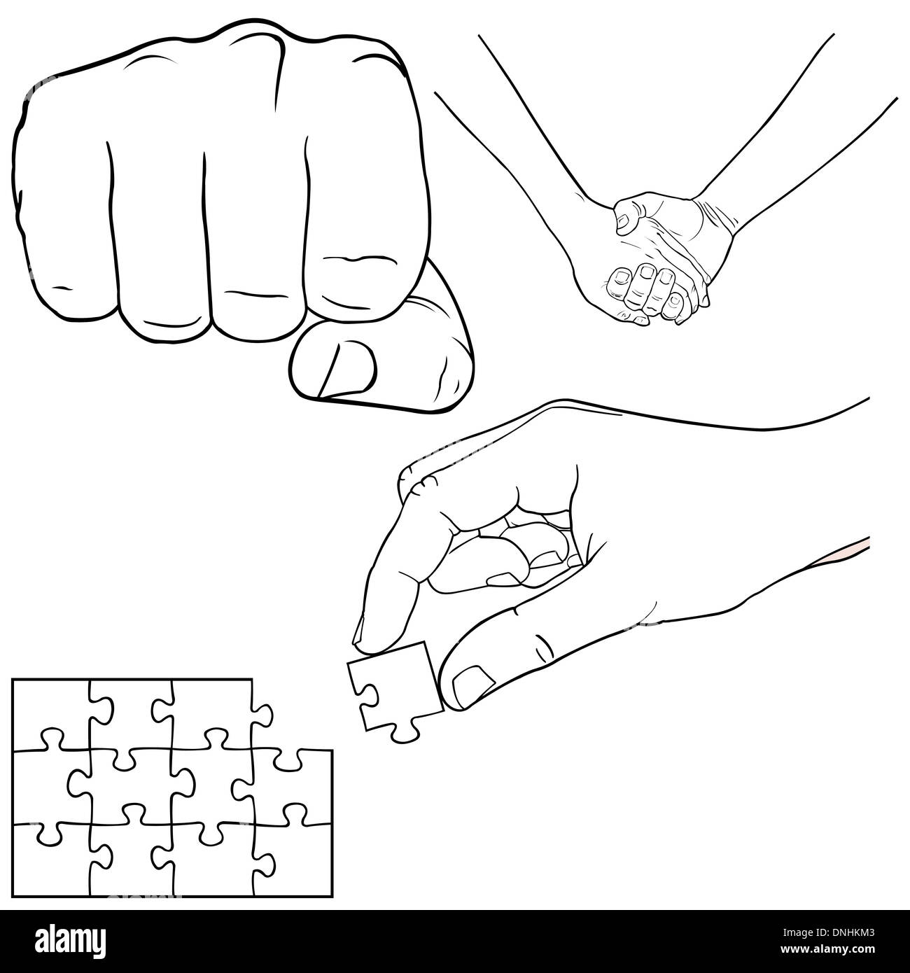 set of different hands Stock Photo - Alamy