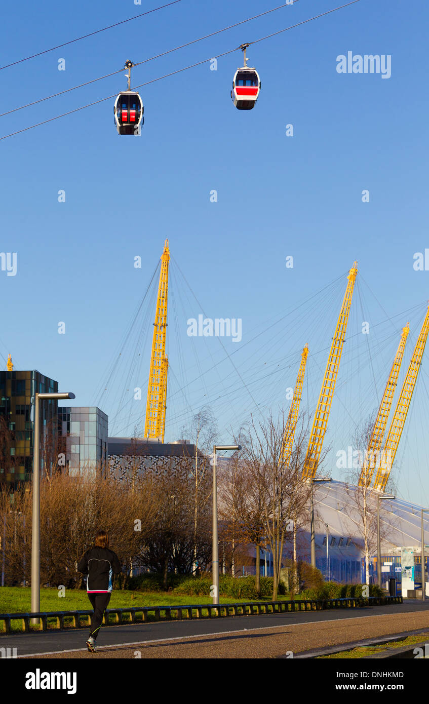 Emirates Air Line cable car from Greenwich Peninsular to Royal Docks ...