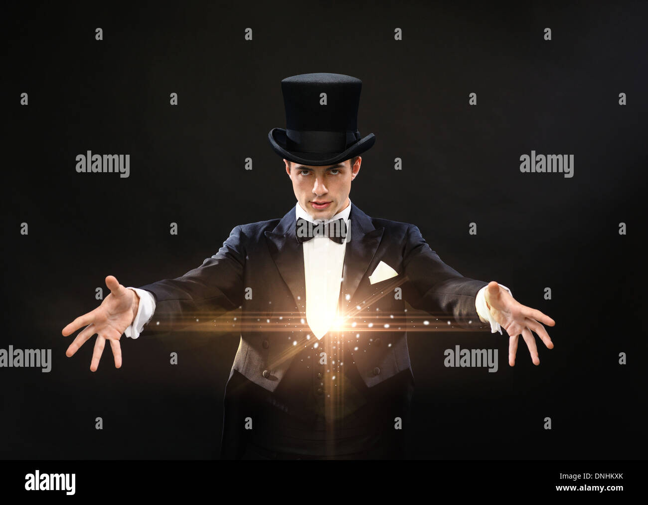 Illusionist showing tricks with hat hi-res stock photography and images ...