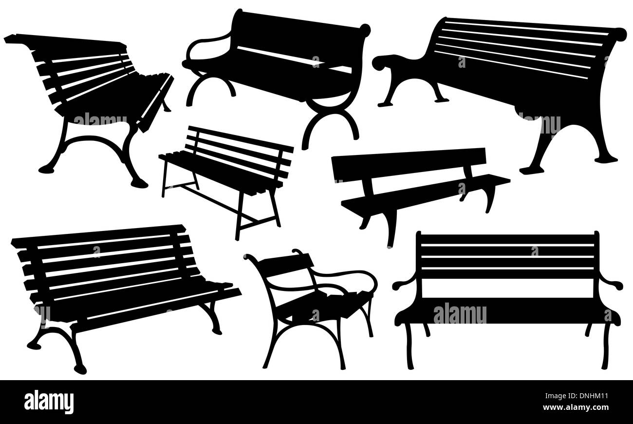 set of benches isolated Stock Photo - Alamy