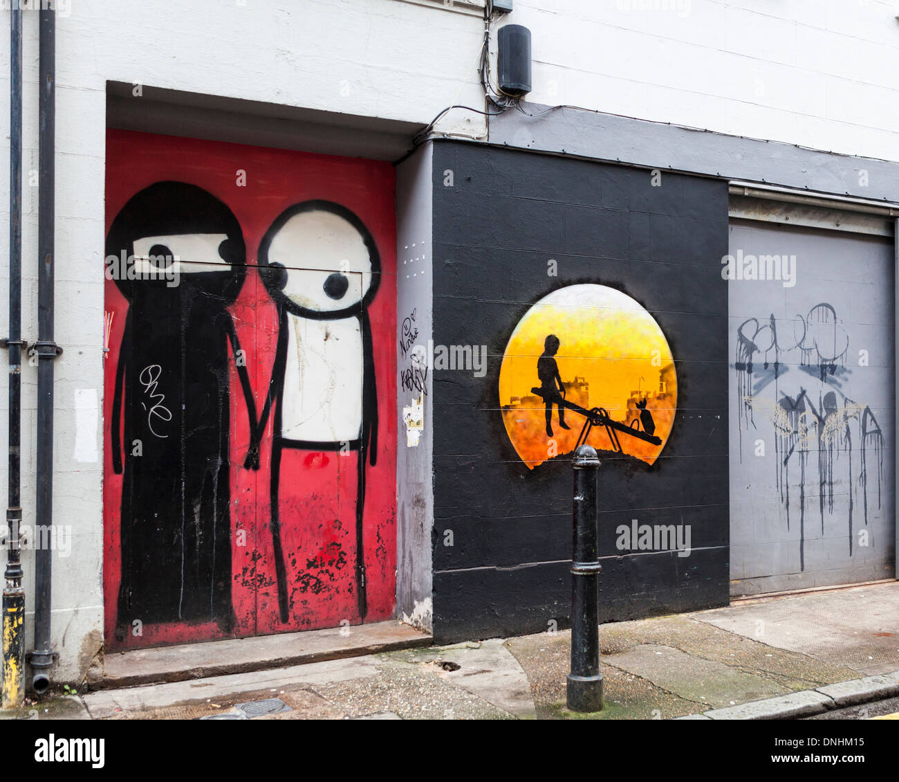 Graffiti Artwork Of Stick Figure Scenes On Blast Doors On Craiyon
