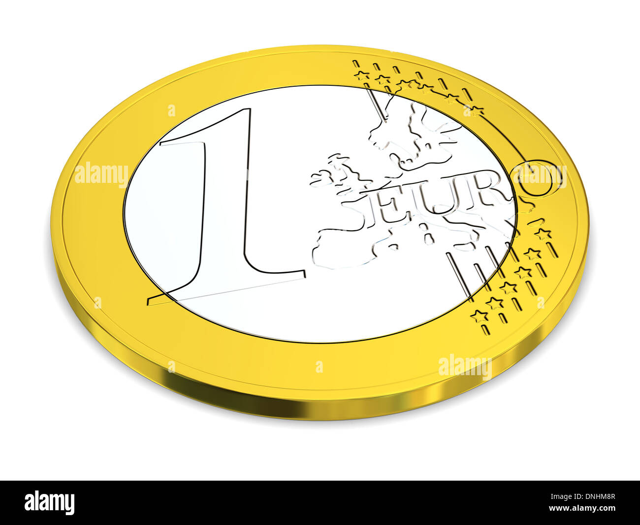One Euro coin detail isolated on white background Stock Photo - Alamy
