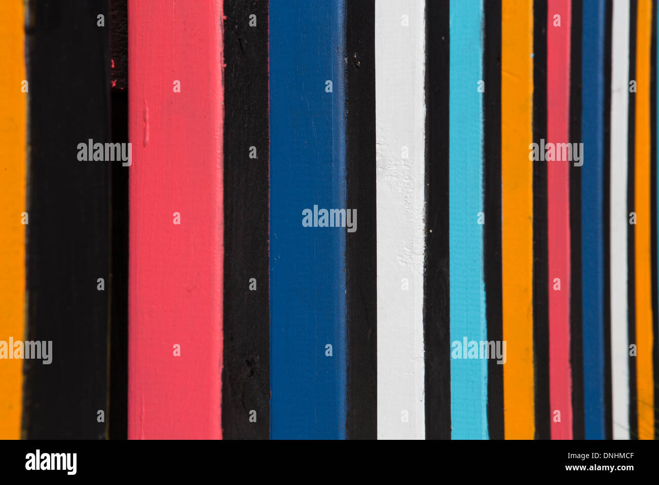Rows of different colored wood Stock Photo - Alamy