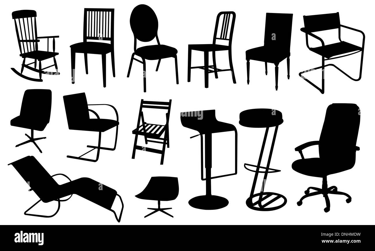set of chairs isolated Stock Photo - Alamy