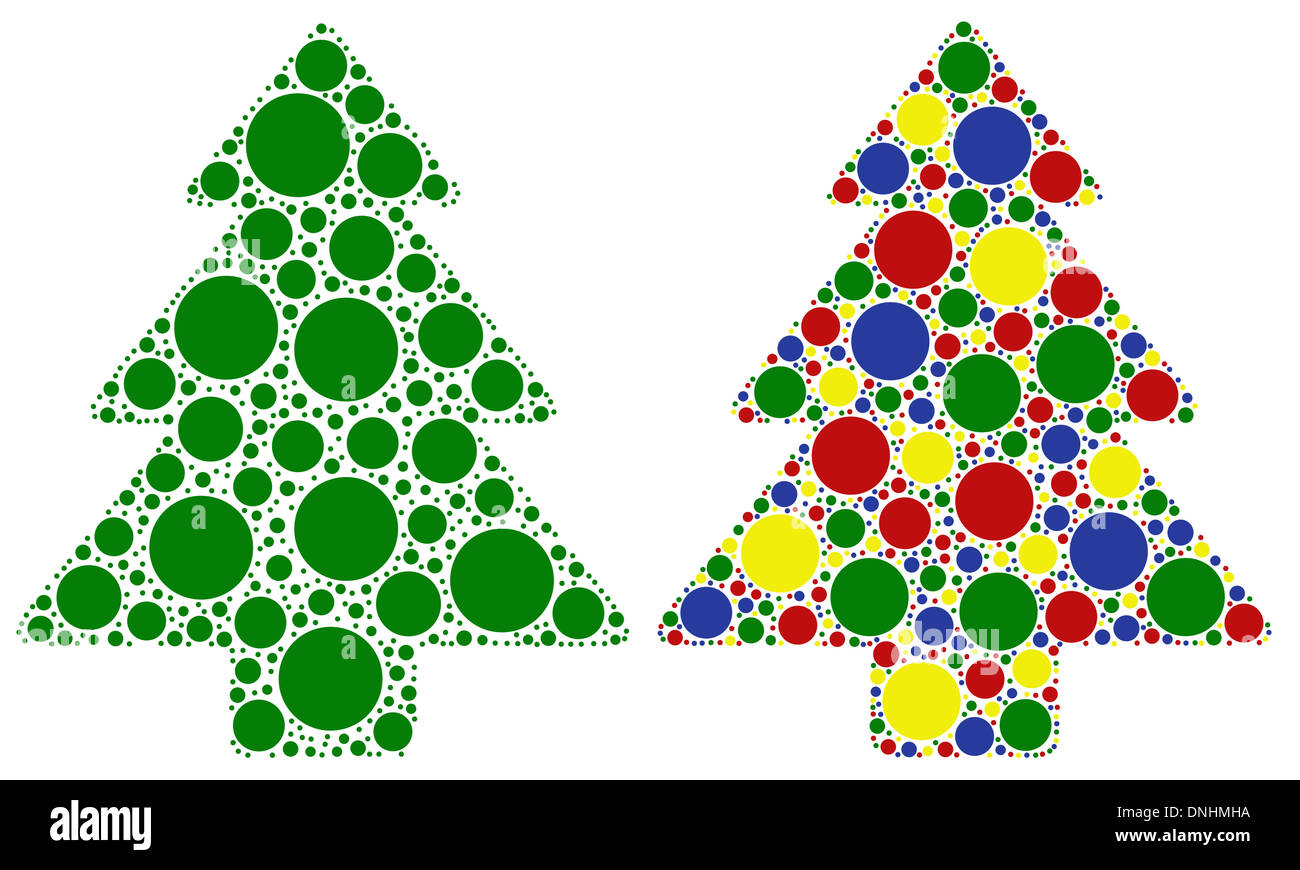 dotted color Christmas tree Stock Photo - Alamy