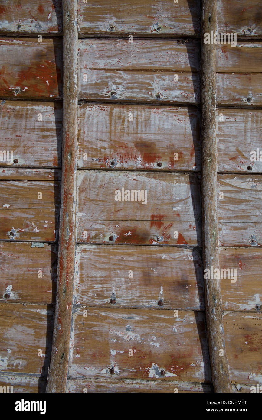 Wooden slats nailed in rows Stock Photo - Alamy