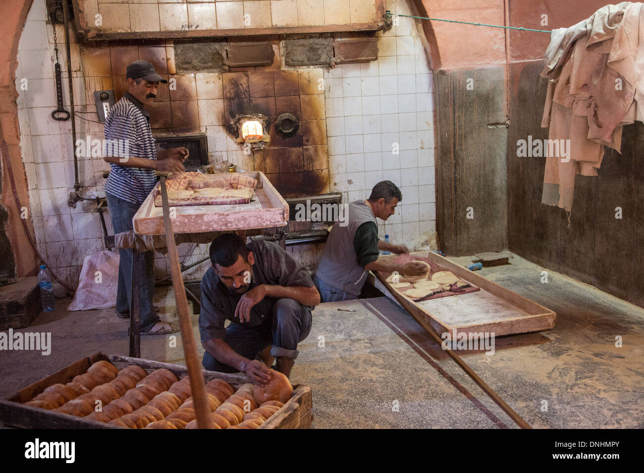 BAKING BREAD IN A BAKERY IN THE WORKING CLASS NEIGHBOURHOOD, SOCICA ...