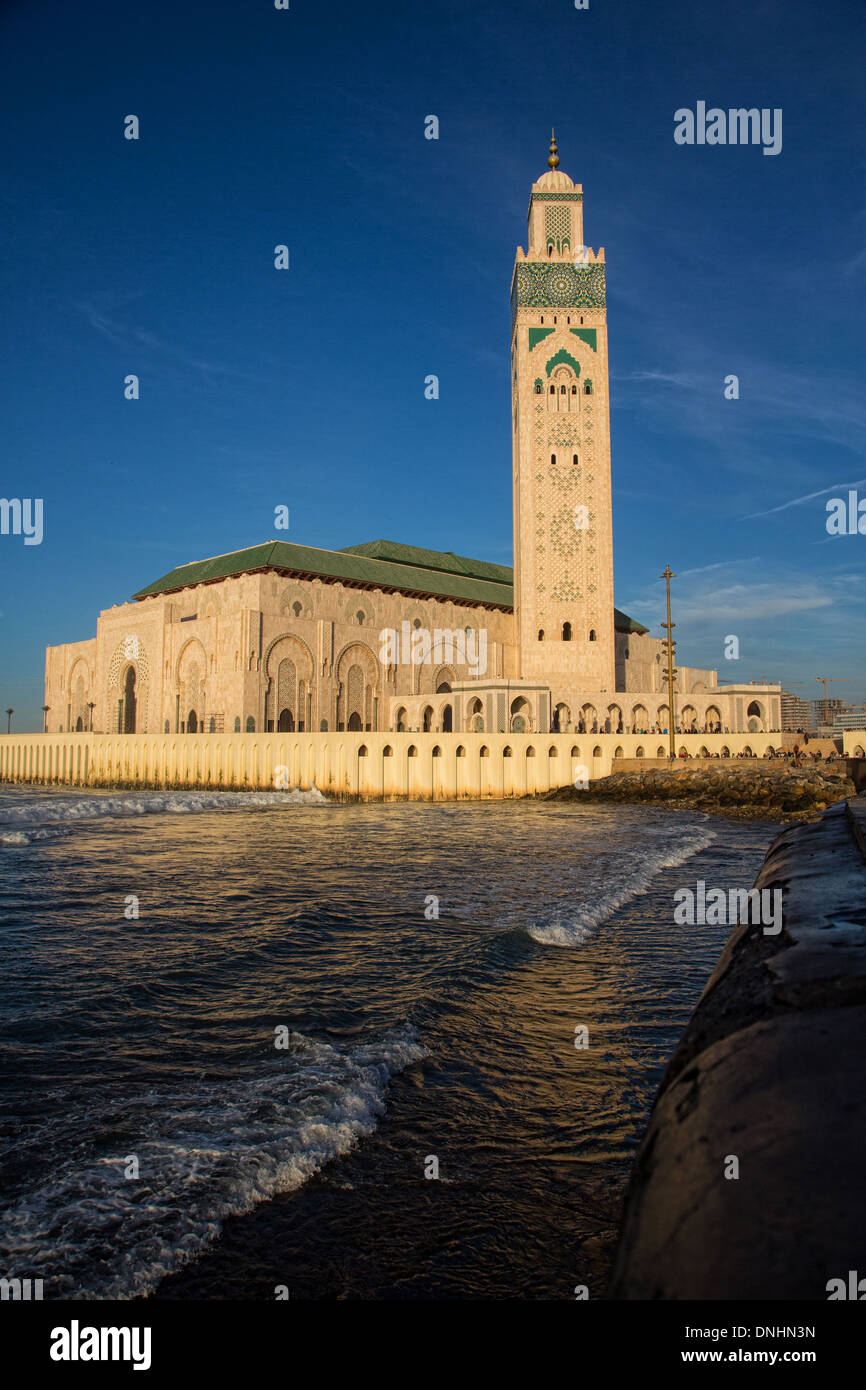 The Hassan Ii Mosque Partly Erected Over The Sea In Arab Andalusian Tradition Casablanca