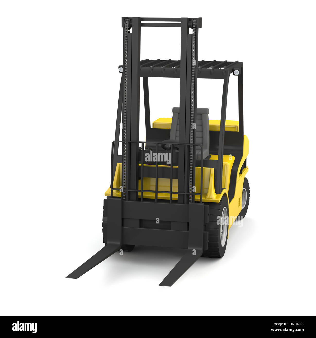Modern yellow forklift isolated on white background Stock Photo - Alamy