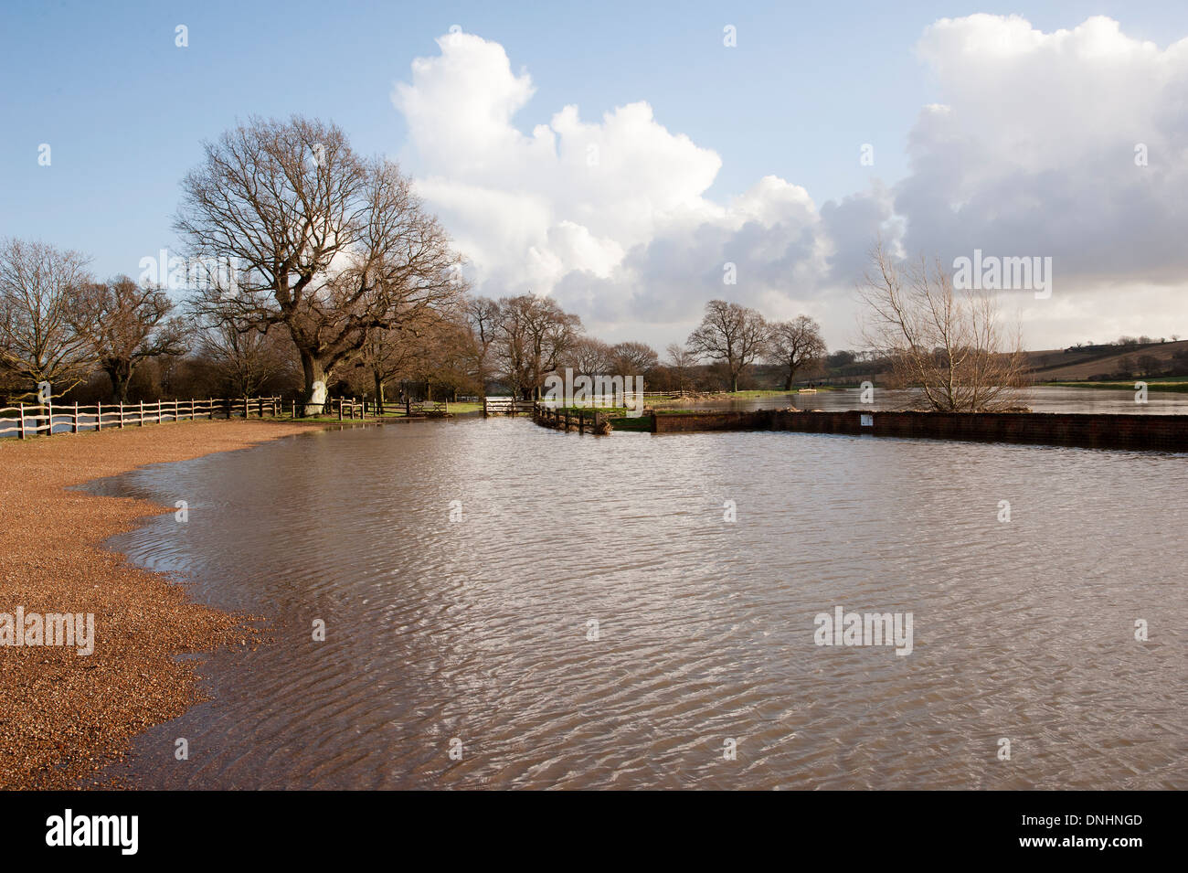 River Rother on East Sussex and Kent borders in flood situation ...