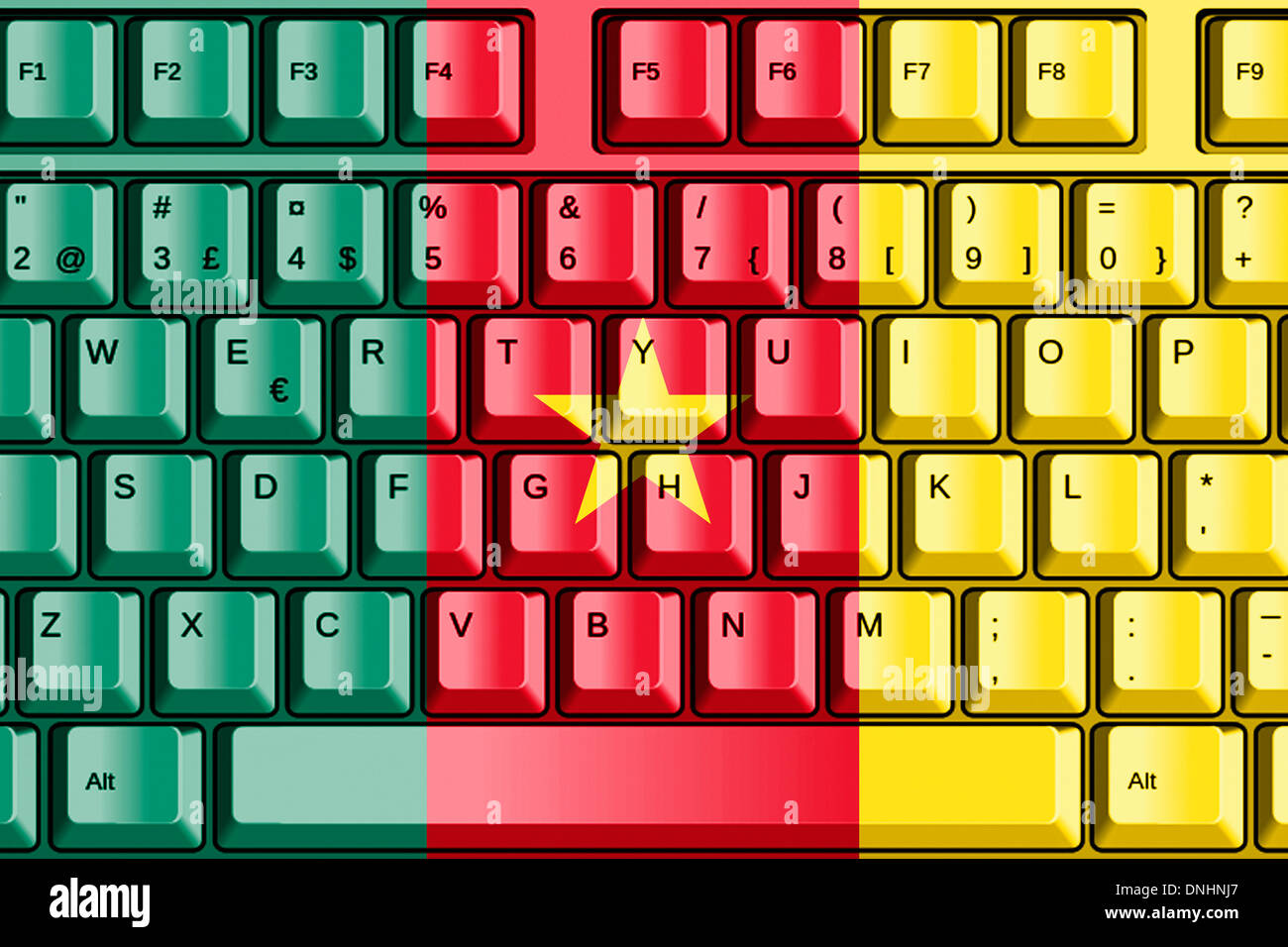 Computer Keyboard with Cameroon Flag Concept Stock Photo - Alamy