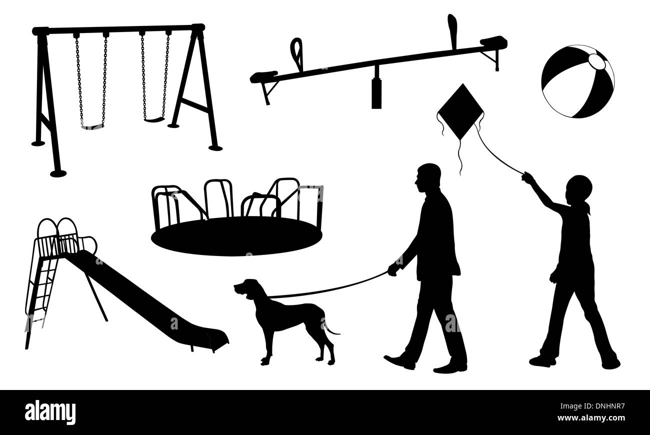 set of playground elements Stock Photo - Alamy