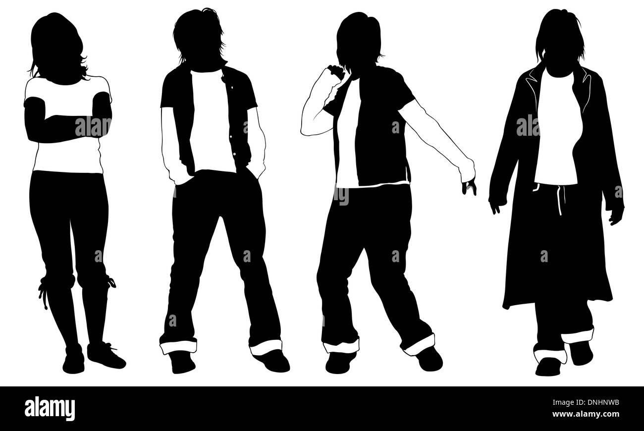 set of different posing people isolated Stock Photo - Alamy