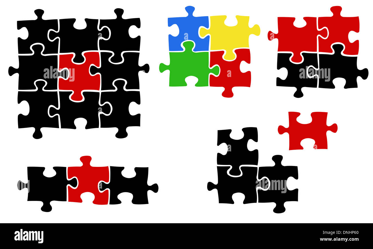 set of puzzle pieces Stock Photo - Alamy