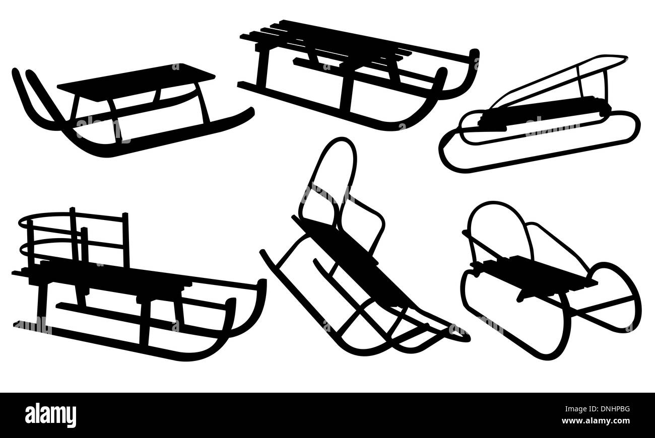 Snow sled Black and White Stock Photos & Images - Alamy