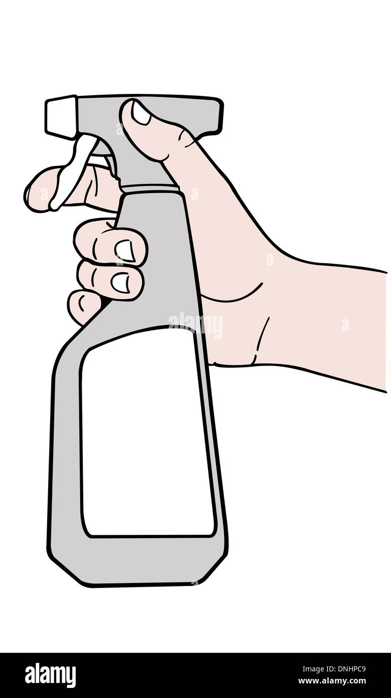 hand with spray Stock Photo - Alamy